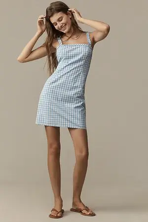 MARE MARE Gingham Square-neck Mini Dress