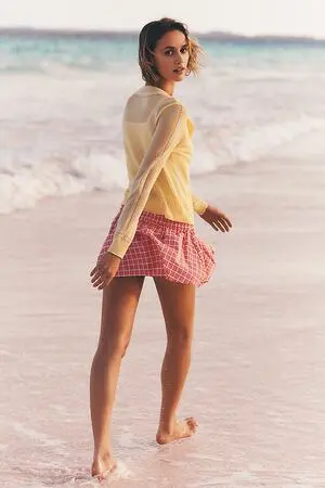 CELANDINE Gingham Dickie Mini Skirt - Red Pattern