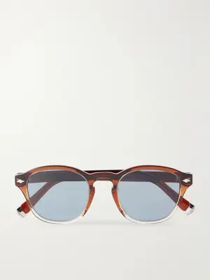 Brunello Cucinelli Round-Frame Acetate Sunglasses Brown