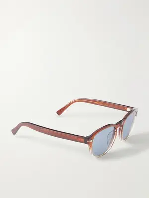 Brunello Cucinelli Round-frame Acetate Sunglasses - Brown