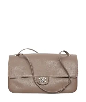 Chanel Flap Bag In Grained Calfskin With Silver-tone Hardware