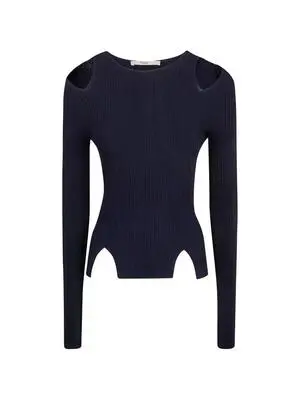 NUUR Ribbed-knit Cut-out Sweater