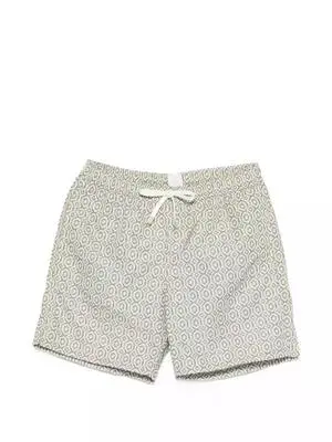 Eleventy Geometric-print Swim Shorts