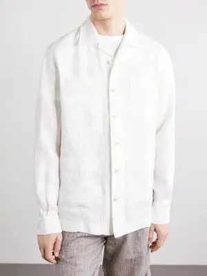 Brunello Cucinelli Guayabera Linen Overshirt