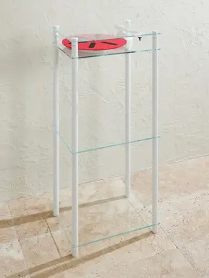 TRANSPARENT Turntable With Aluminum And Glass Stand - Neutrals