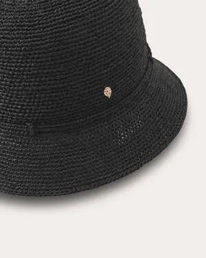 Helen Kaminski Villa 6 Crocheted Raffia Cloche - Black