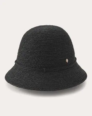 Helen Kaminski Villa 6 Crocheted Raffia Cloche - Black