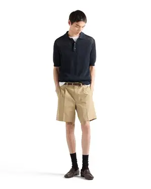 Prada Linen And Cotton Polo Shirt