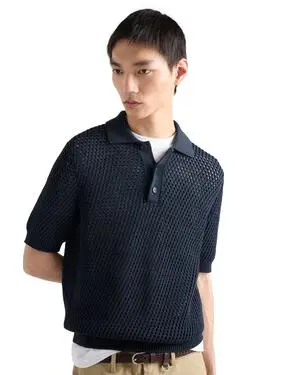 Prada Linen And Cotton Polo Shirt