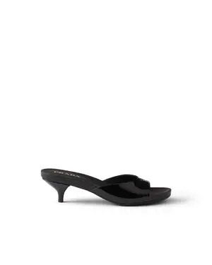 Prada Patent Leather Kitten Heel Sandals