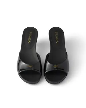 Prada Patent Leather Kitten Heel Sandals