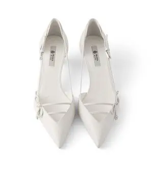 Prada Open-side Leather Pumps - White