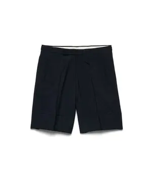 Prada Mohair And Wool Bermuda Shorts - Navy