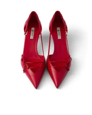 Prada Leather Pumps - Red