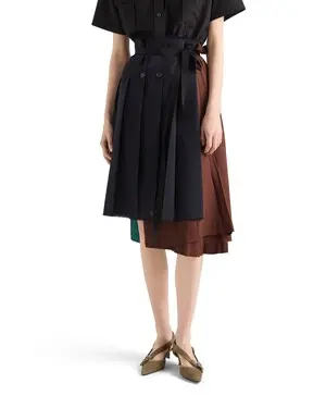 Prada Fabric Patchwork Wrap Skirt