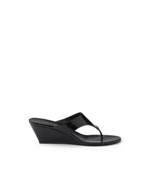 Prada Patent Leather Thong Wedge Sandals
