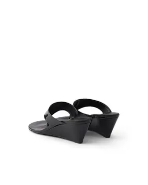 Prada Patent Leather Thong Wedge Sandals