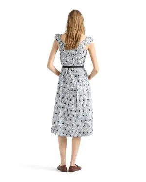 Prada Floral Print Pongé Dress