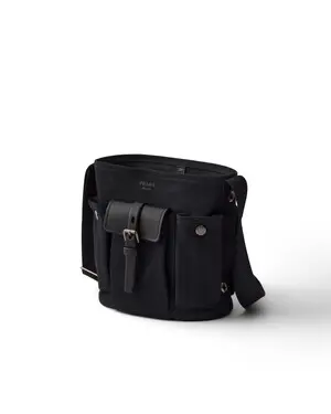 Prada Canvas And Leather Bucket Bag