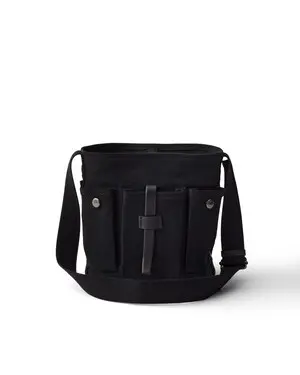 Prada Canvas And Leather Bucket Bag