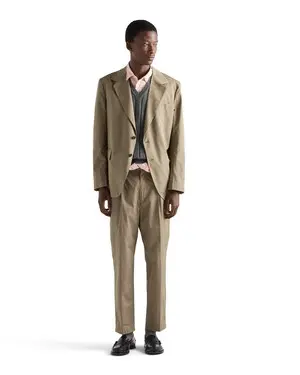 Prada Cotton Pants With Logo Key Ring