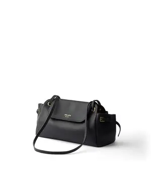 Prada Medium Leather Shoulder Bag - Black