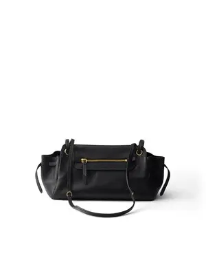 Prada Medium Leather Shoulder Bag - Black