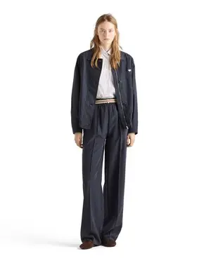 Prada Washed Silk Pants - Navy
