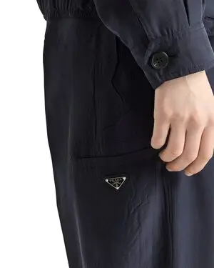 Prada Washed Silk Pants - Navy