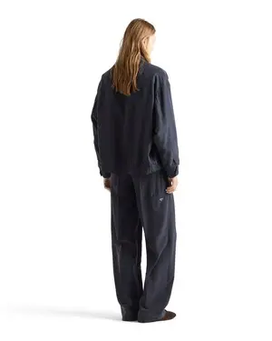 Prada Washed Silk Pants - Navy