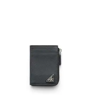 Prada Saffiano Leather Card Holder - Black