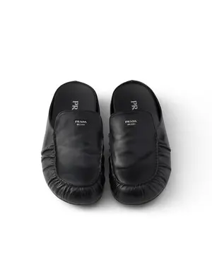 Prada Leather Mules - Black