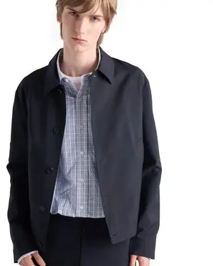 Prada Mohair And Wool Blouson Jacket - Navy