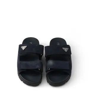 Prada Suede Band Sandals - Navy