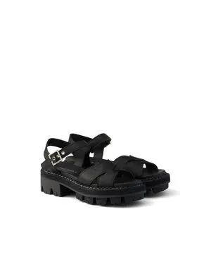 Prada Leather Sandals - Black