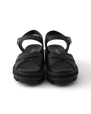 Prada Leather Sandals - Black