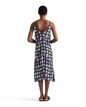 Prada Floral Print Marocain Dress - Violet