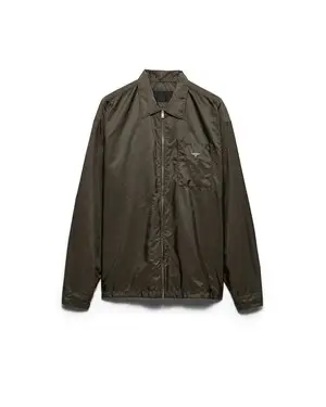 Prada Re-Nylon Zipper Shirt Moss