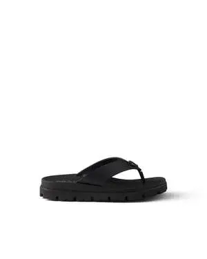 Prada Rubber Thong Sandals - Black
