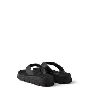 Prada Rubber Thong Sandals - Black