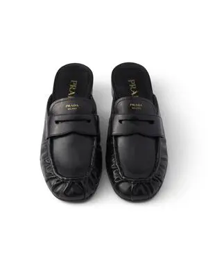 Prada Leather Mules - Black