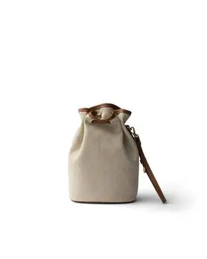 Prada Canvas And Leather Pouch - Beige/cognac