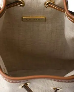 Prada Canvas And Leather Pouch - Beige/cognac