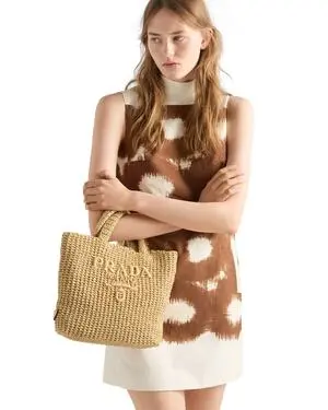 Prada Crochet Tote Bag - Tan