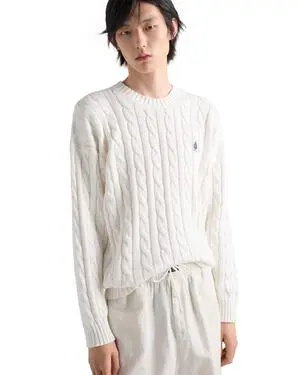 Prada Cotton Cable-knit Sweater - White