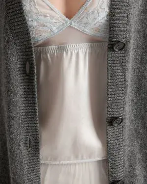 Prada Vintage-look Satin And Lace Bustier Top