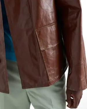 Prada Vintage-look Leather Blouson Jacket