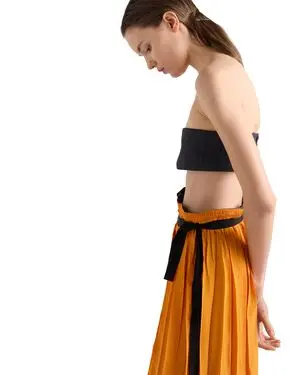 Prada Technical Taffeta Patchwork Skirt - Orange