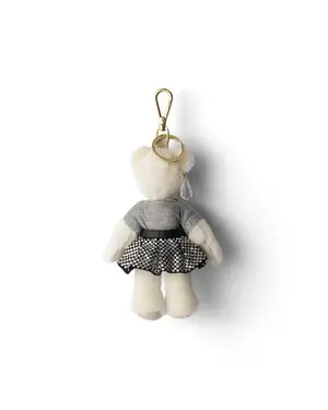 Prada Teddy Key Ring Charm - White/crystal
