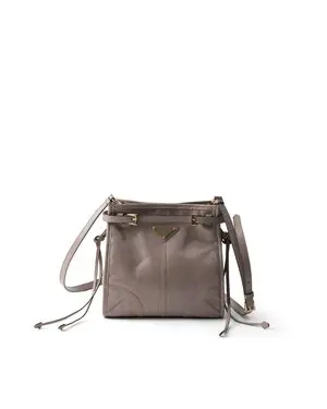 Prada Leather Mini Shoulder Bag - Pewter